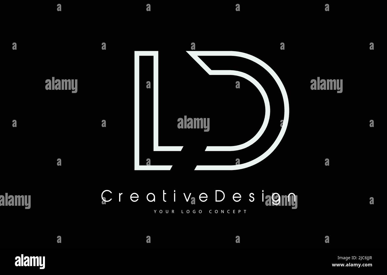 LD L D Letter Logo Design in White Colors. Creative Modern Letters ...