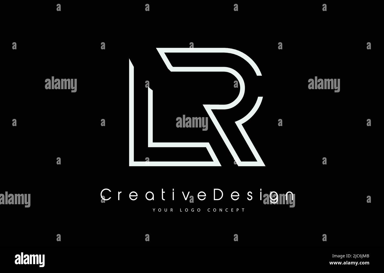 LR Letter Logo Design in Black White. Creative Modern Letters Vector ...