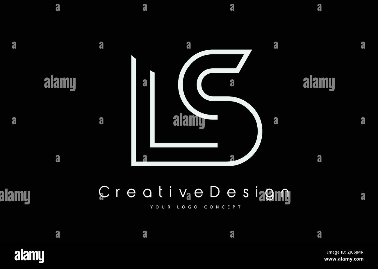 LS L S Letter Logo Design in White Colors. Creative Modern Letters ...