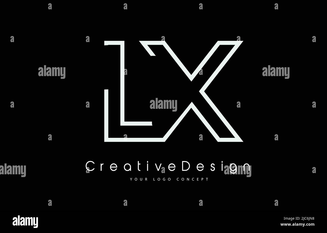 LX L X Letter Logo Design in White Colors. Creative Modern Letters ...