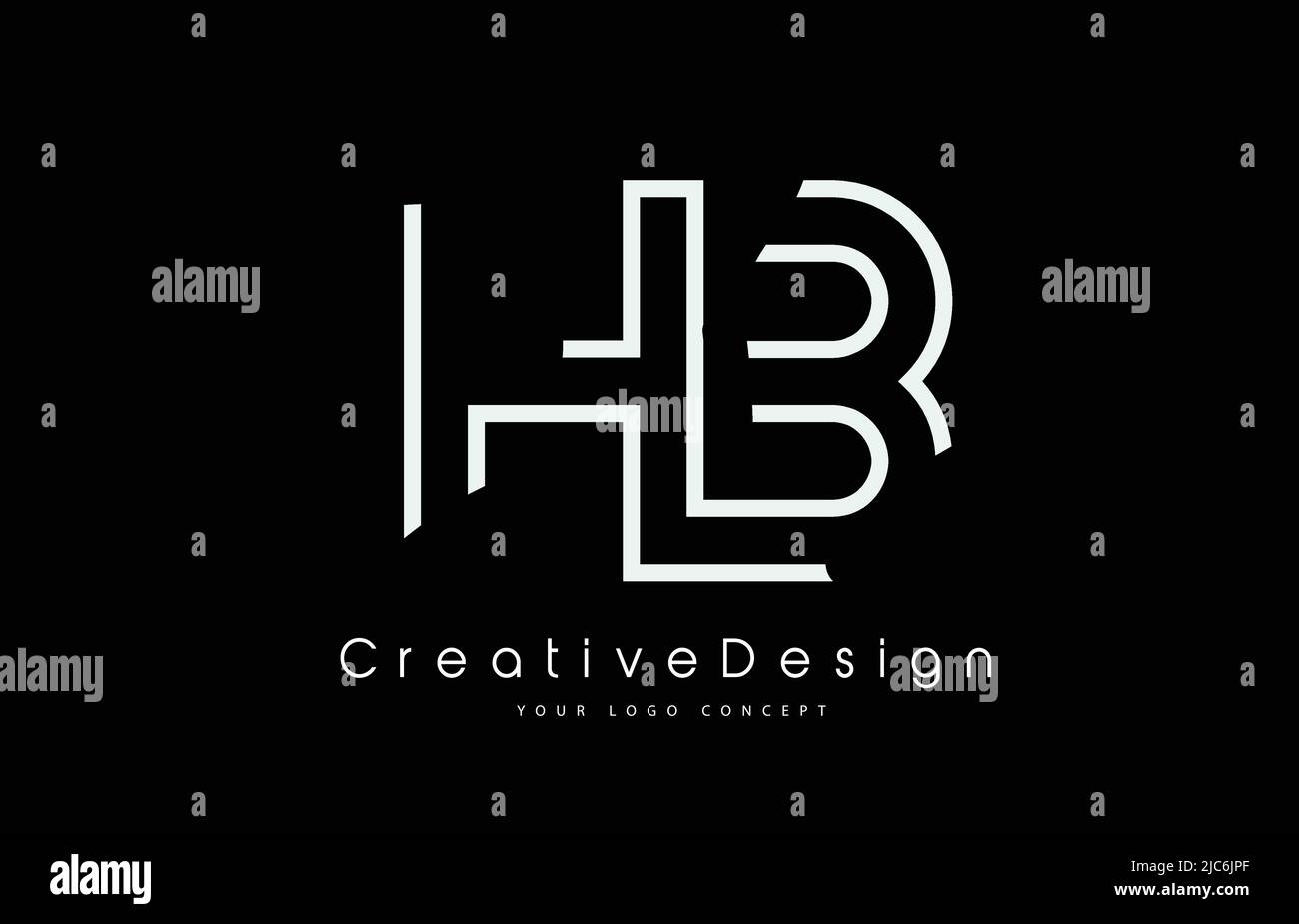 HB H B Letter Logo Design in White Colors. Creative Modern Letters ...
