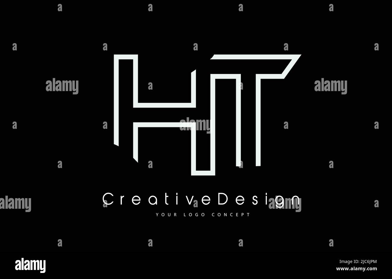 HT H T Letter Logo Design in White Colors. Creative Modern Letters ...