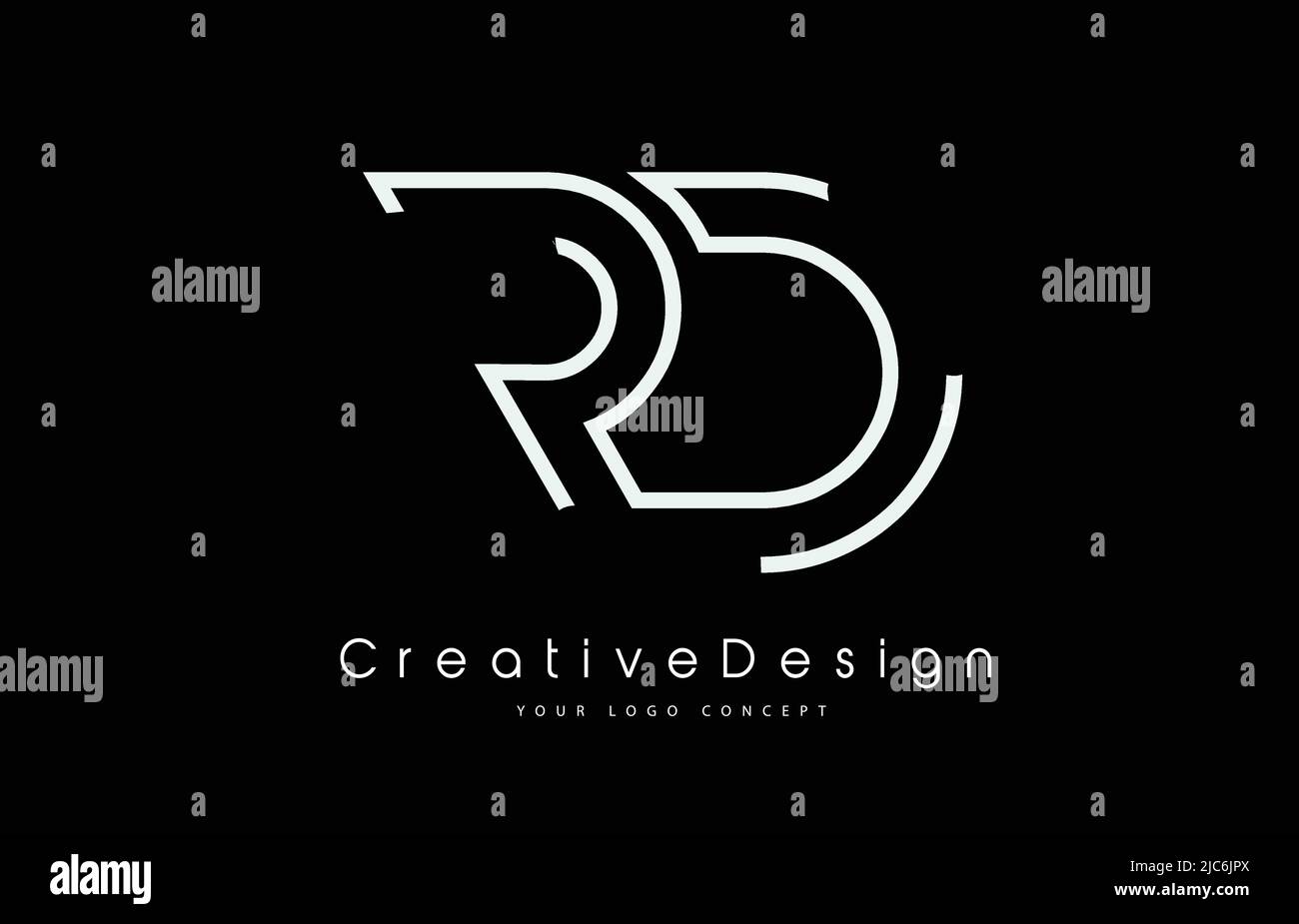 RD R D Letter Logo Design in White Colors. Creative Modern Letters ...