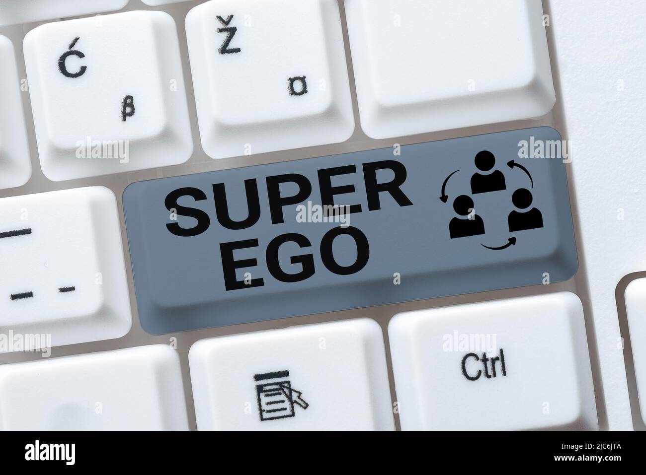 Conceptual display Super Ego. Business showcase The I or self of any ...