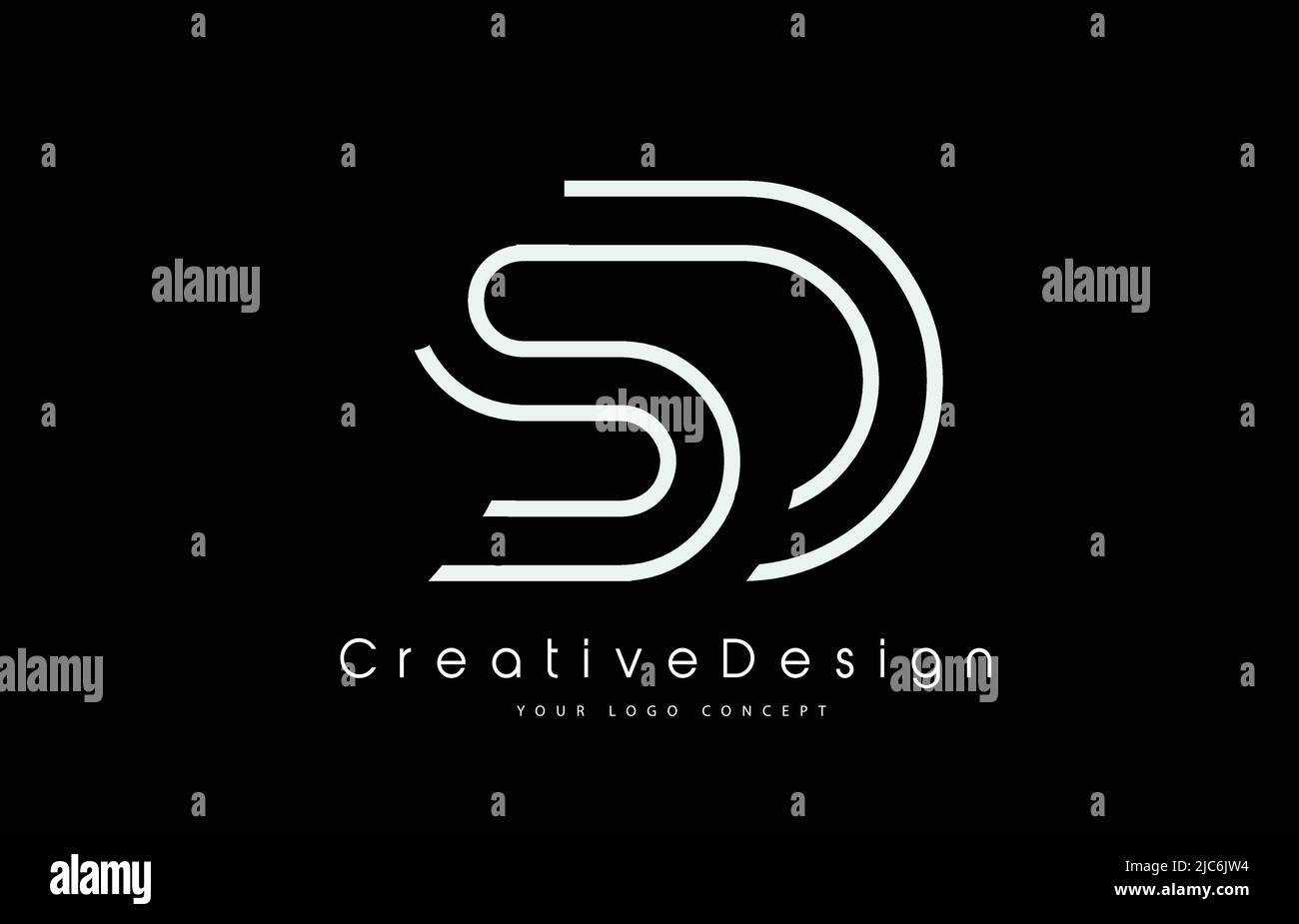 SD S D Letter Logo Design in White Colors. Creative Modern Letters ...