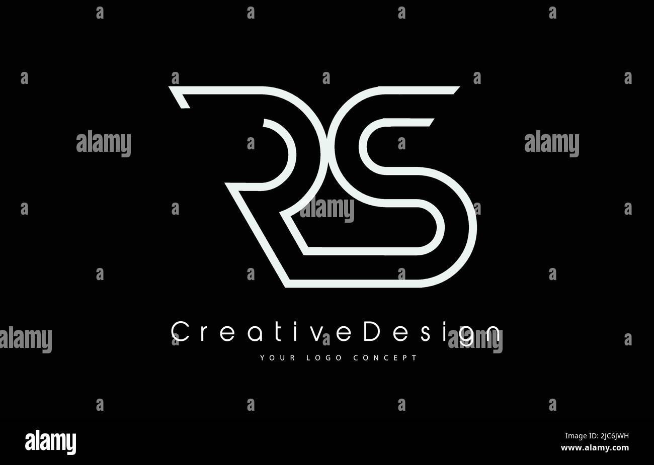 RS R S Letter Logo Design in White Colors. Creative Modern Letters ...
