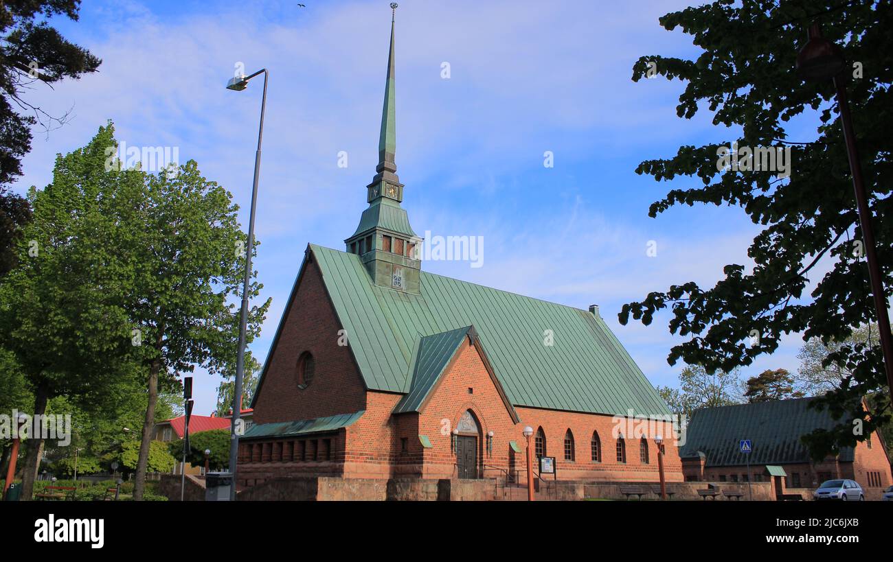 Pyhän Yrjön kirkko, Lars Sonck 1927, Maarianhamina Stock Photo - Alamy