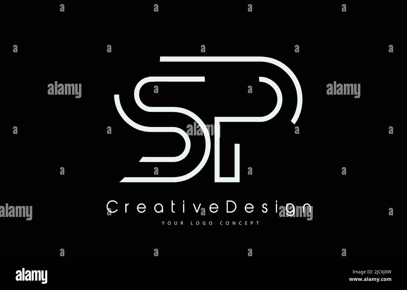 SP S P Letter Logo Design in White Colors. Creative Modern Letters ...