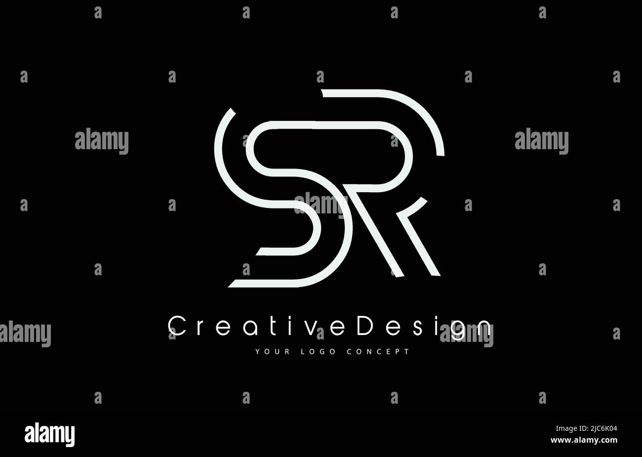 SR S R Letter Logo Design in White Colors. Creative Modern Letters ...