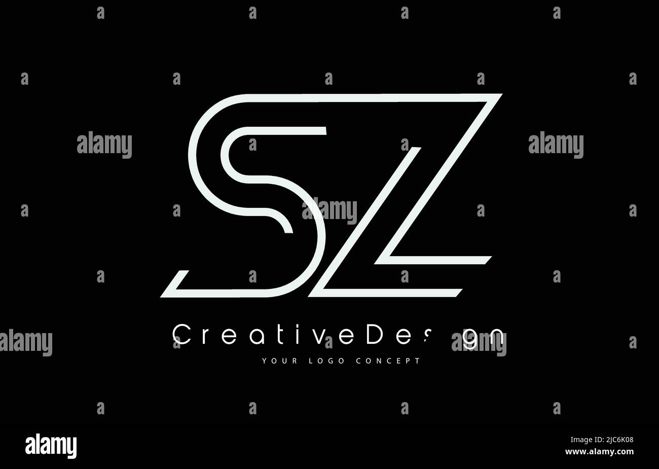 SZ S Z Letter Logo Design in White Colors. Creative Modern Letters ...