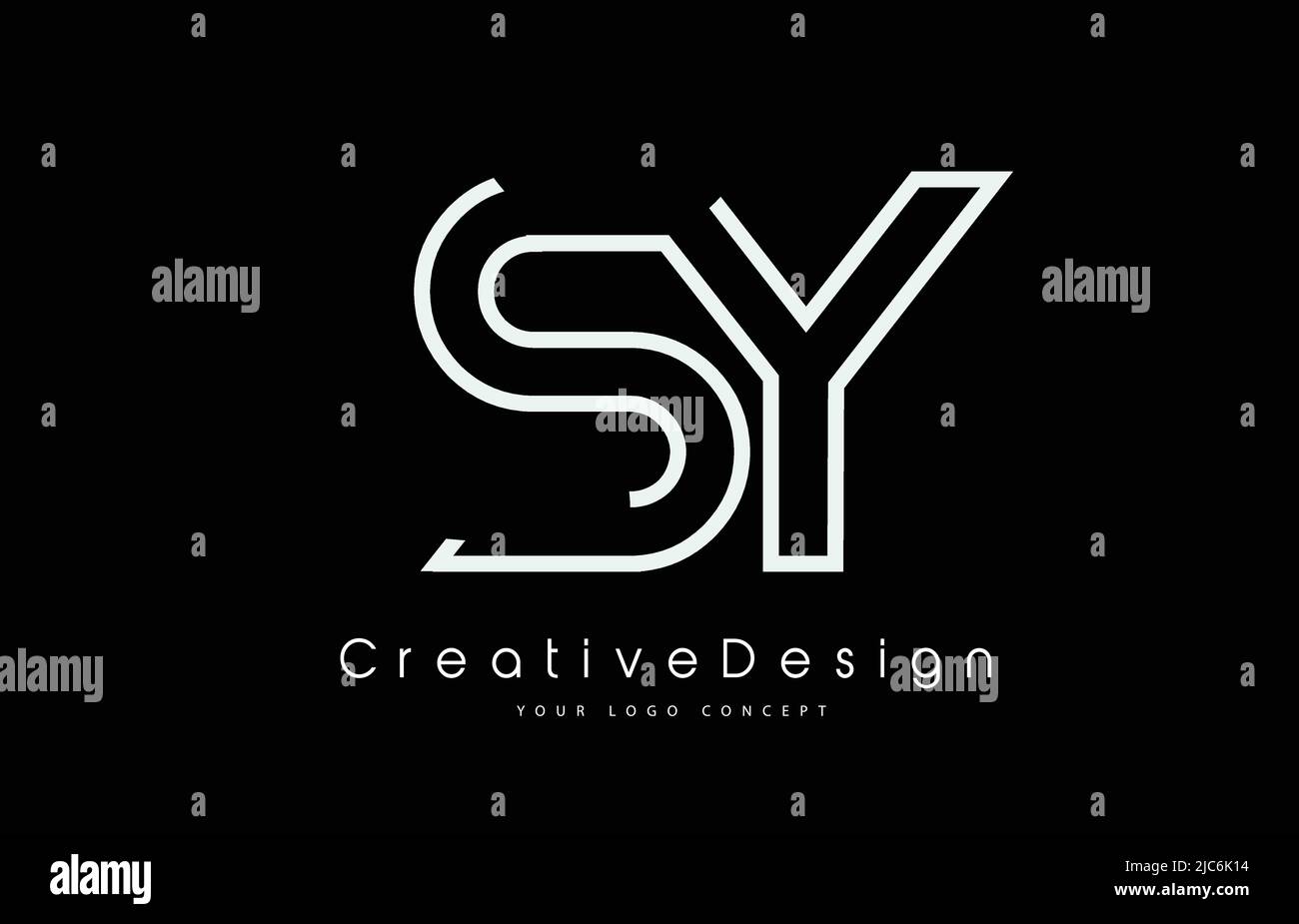 SY S Y Letter Logo Design in White Colors. Creative Modern Letters ...