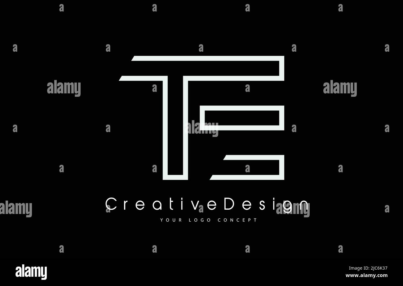 TE T E Letter Logo Design in White Colors. Creative Modern Letters ...