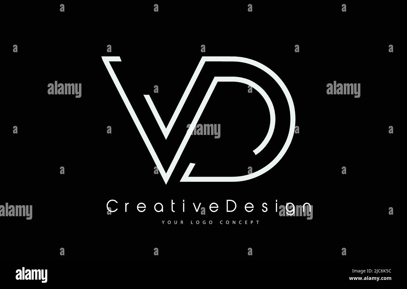 VD V D Letter Logo Design in White Colors. Creative Modern Letters ...