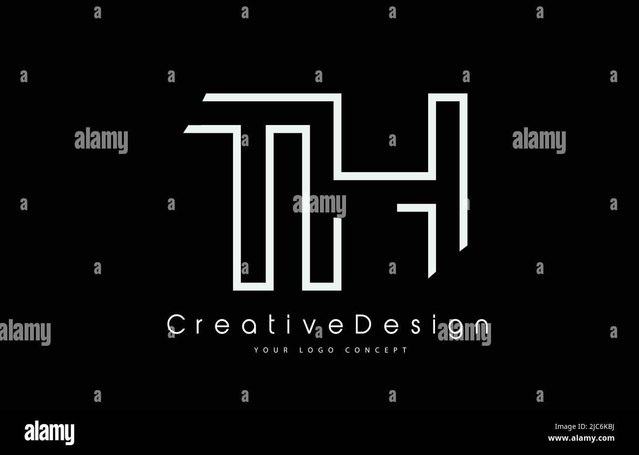 TH T H Letter Logo Design in White Colors. Creative Modern Letters ...