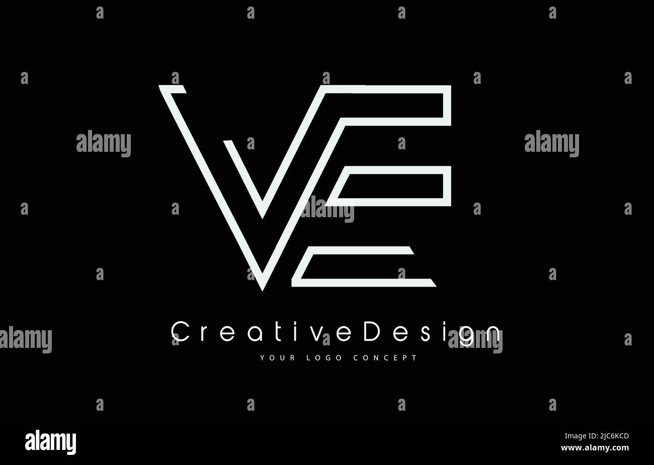 VE V E Letter Logo Design in White Colors. Creative Modern Letters ...