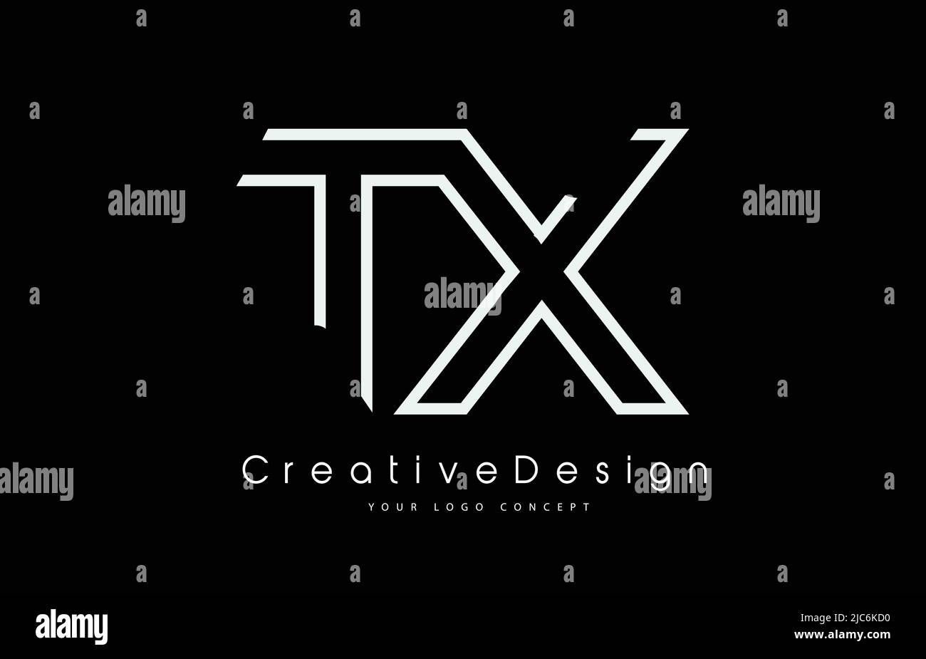 TX T X Letter Logo Design in White Colors. Creative Modern Letters ...