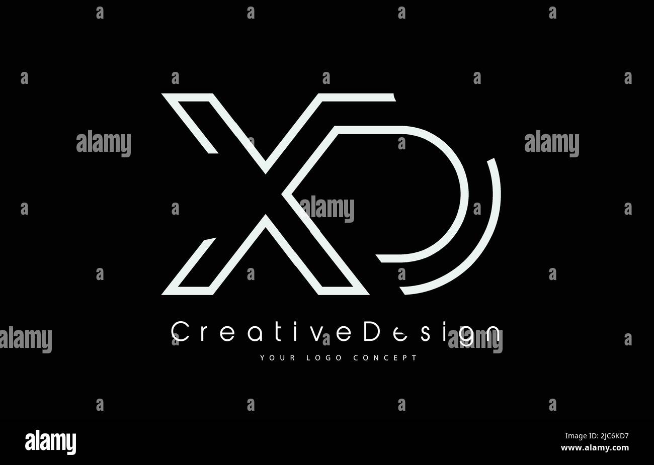 XD X D Letter Logo Design in White Colors. Creative Modern Letters ...