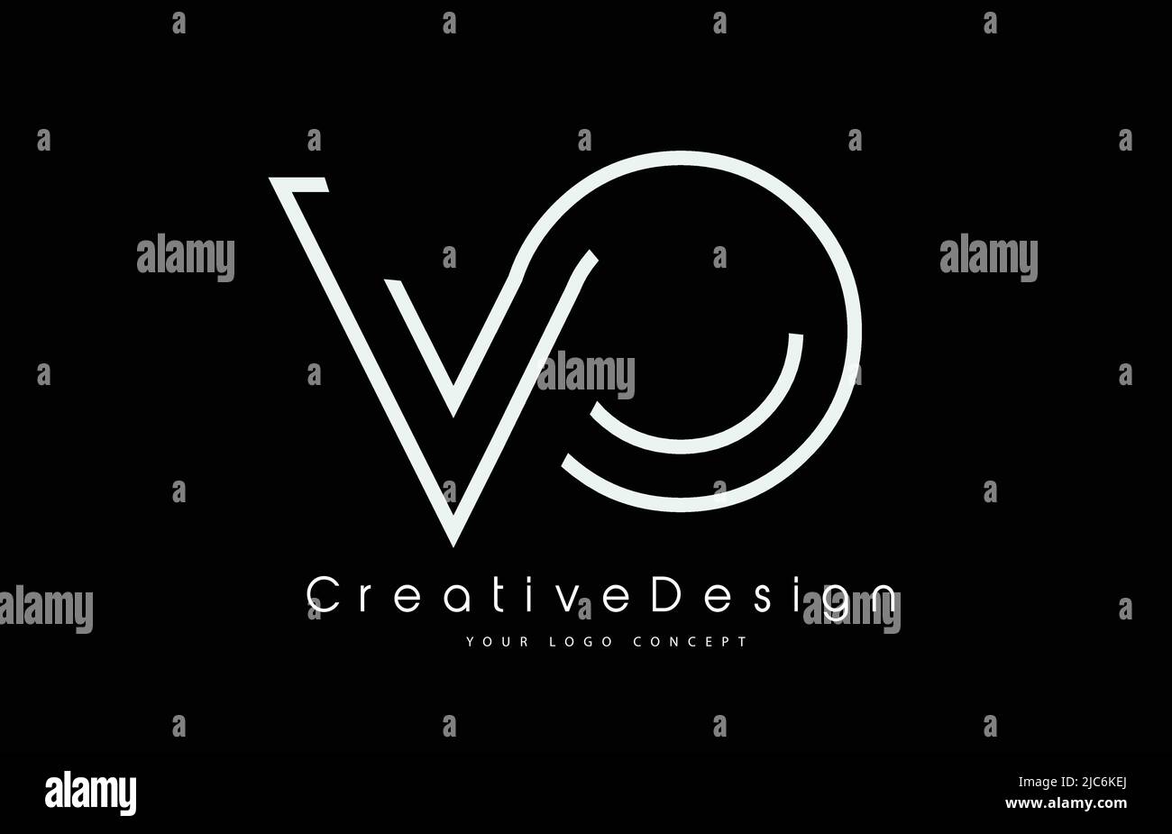 VO V O Letter Logo Design in White Colors. Creative Modern Letters ...