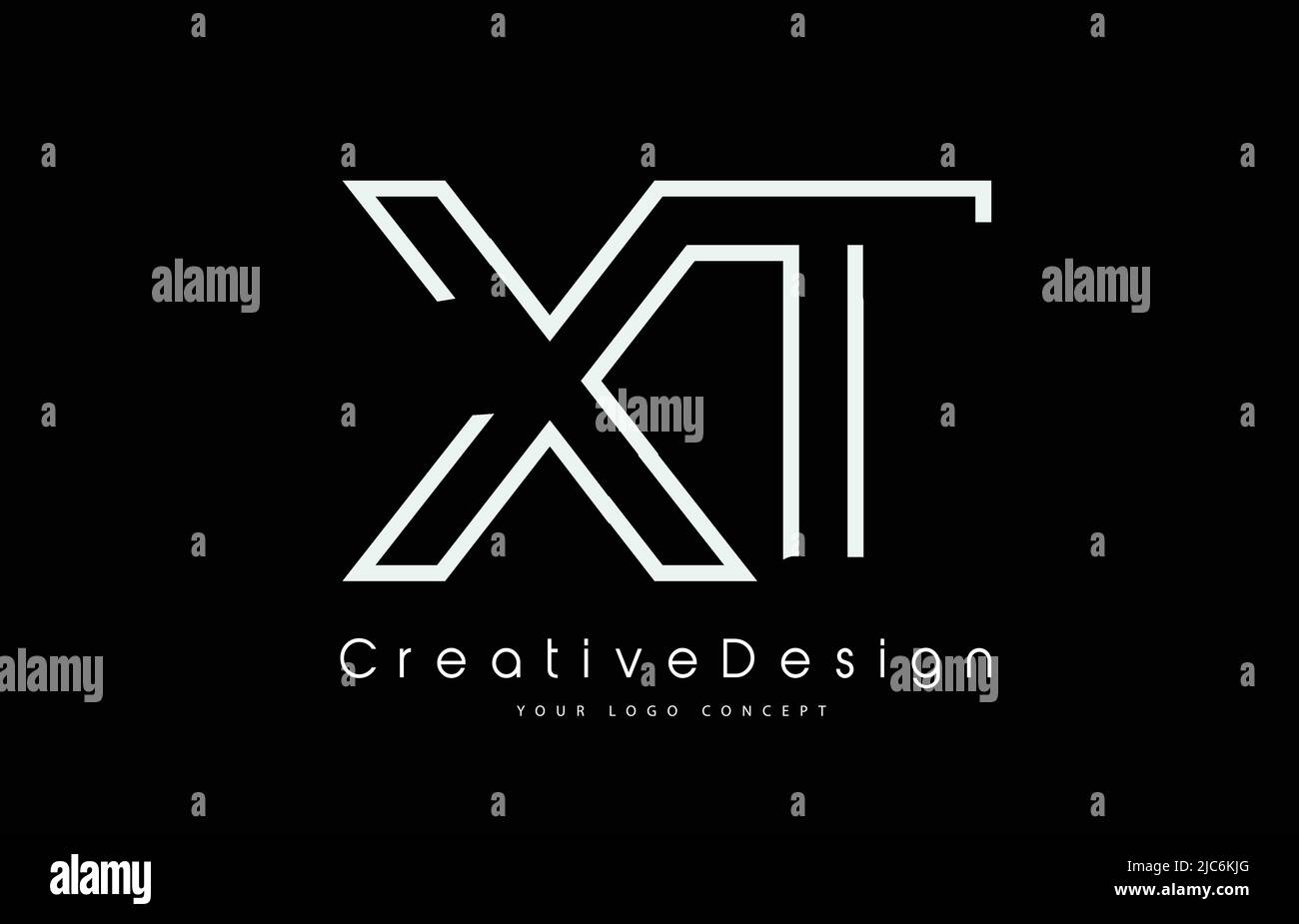 XT X T Letter Logo Design in White Colors. Creative Modern Letters ...