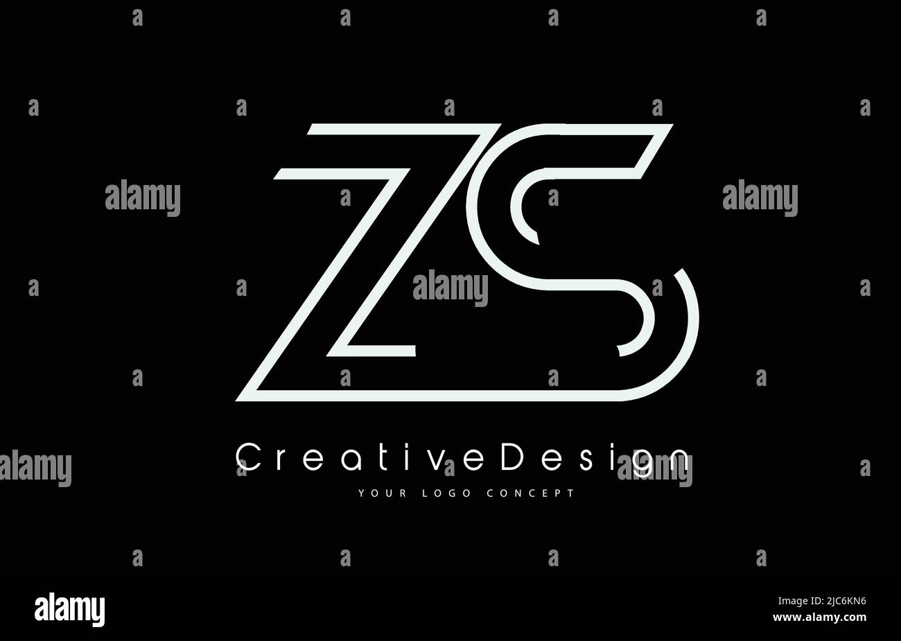 ZS Z S Letter Logo Design in White Colors. Creative Modern Letters ...