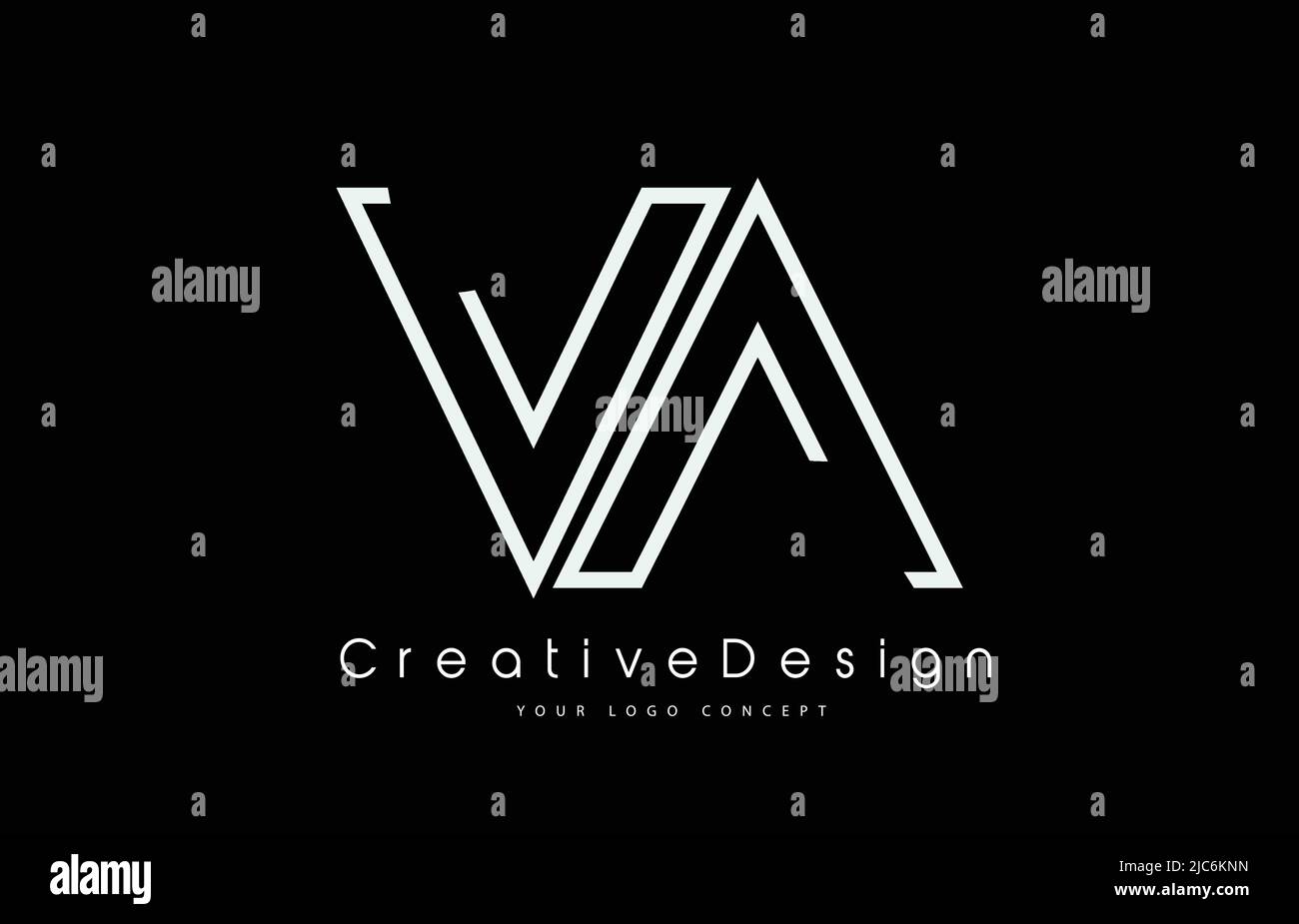 VA V A Letter Logo Design in White Colors. Creative Modern Letters ...