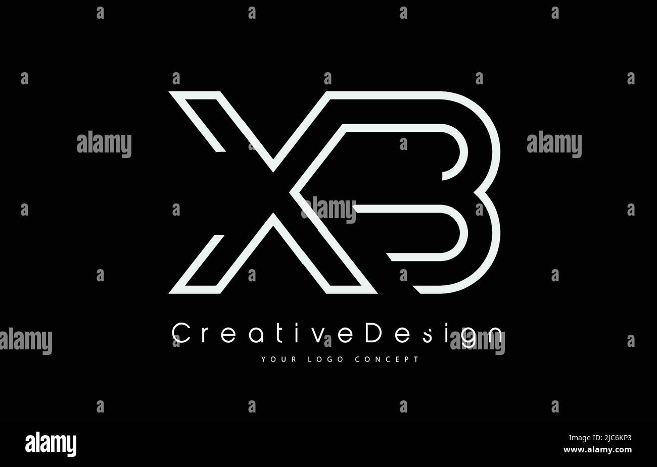 XB X B Letter Logo Design in White Colors. Creative Modern Letters ...