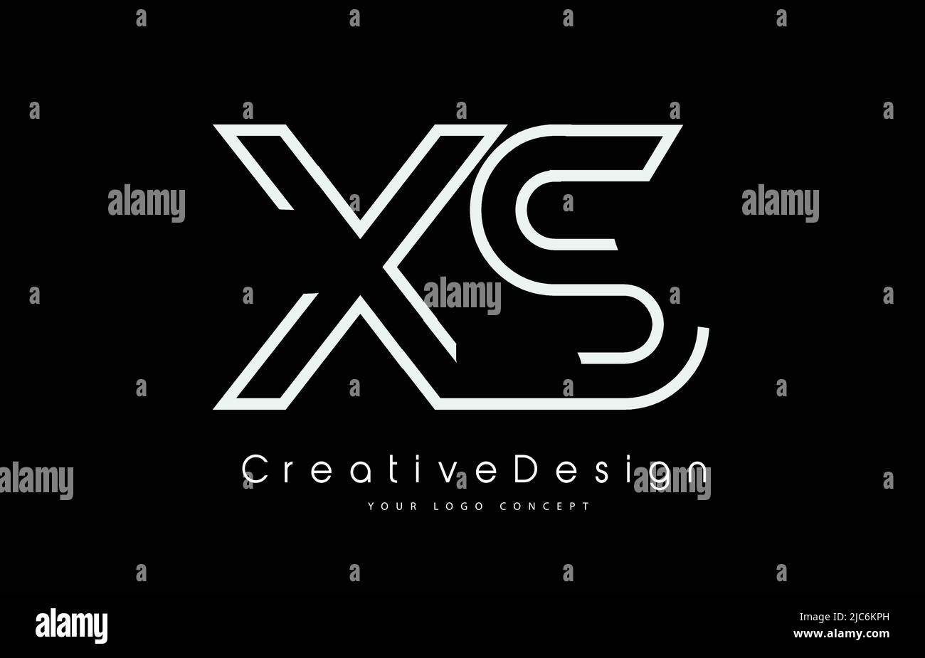 XS X S Letter Logo Design in White Colors. Creative Modern Letters ...