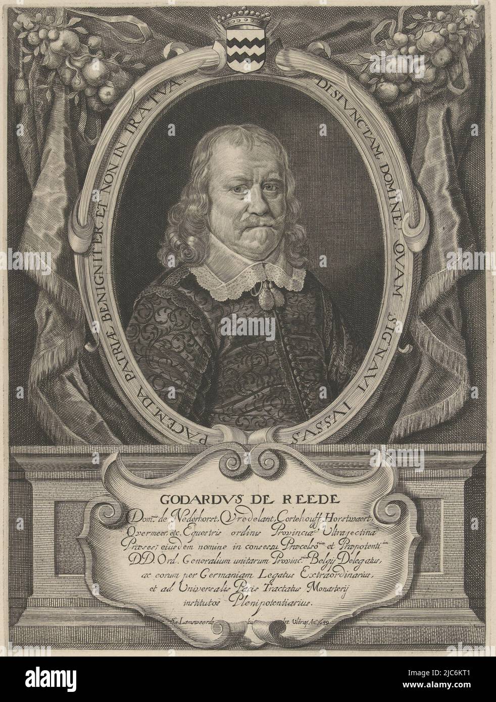Portrait bust in oval to right of Godard van Reede, lord of Nederhorst ...