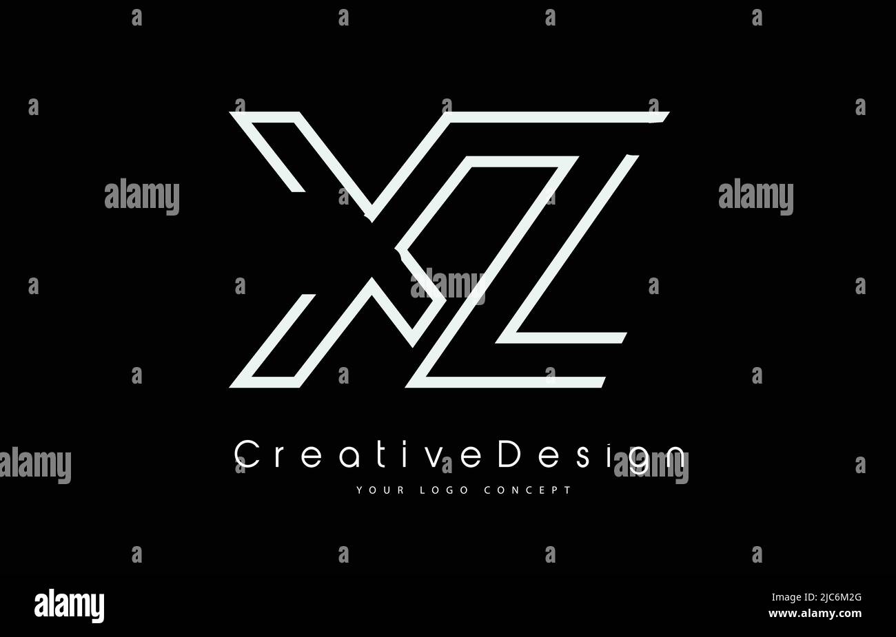 XZ X Z Letter Logo Design in White Colors. Creative Modern Letters ...