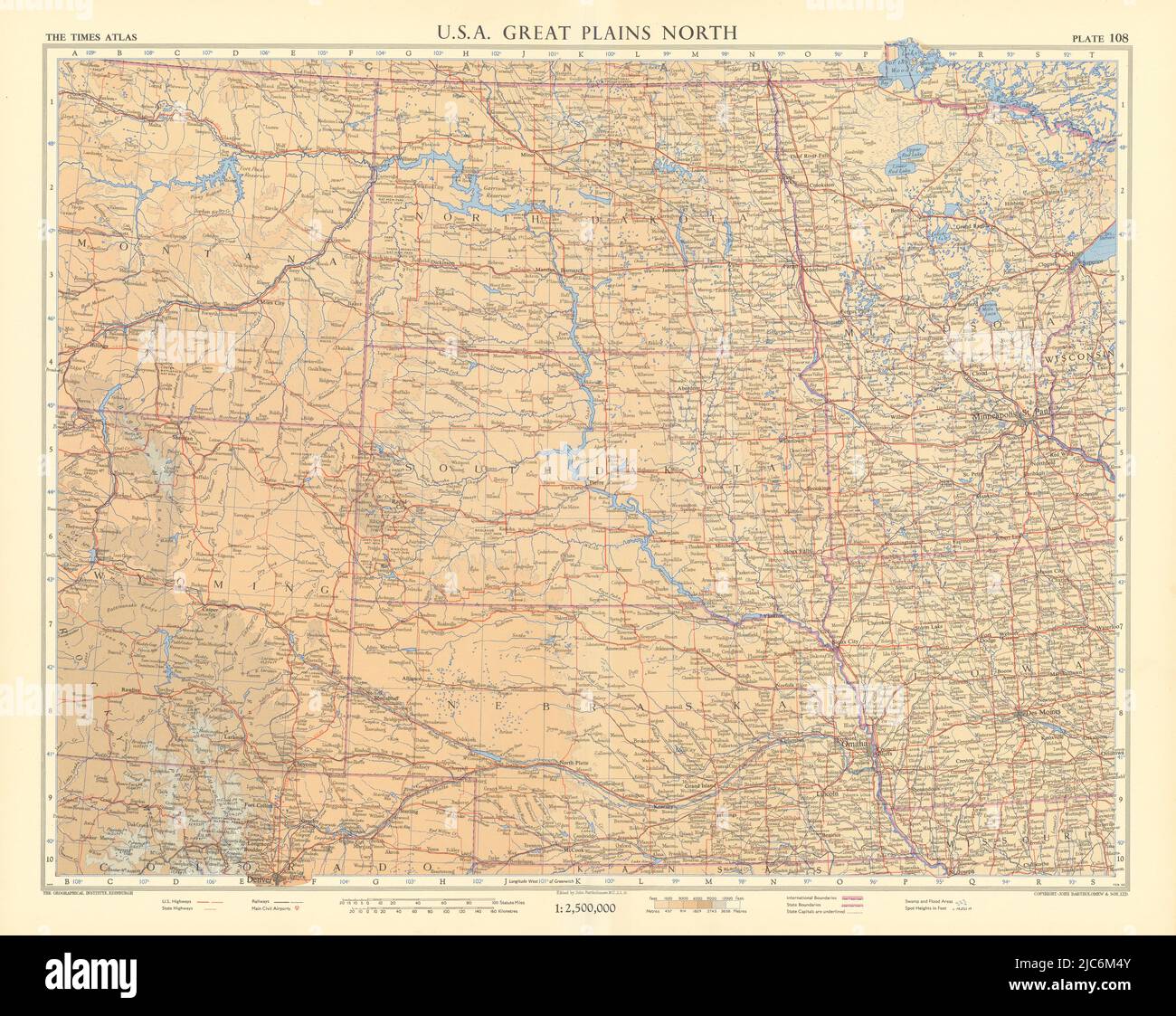 Map of the great plains hi-res stock photography and images - Alamy