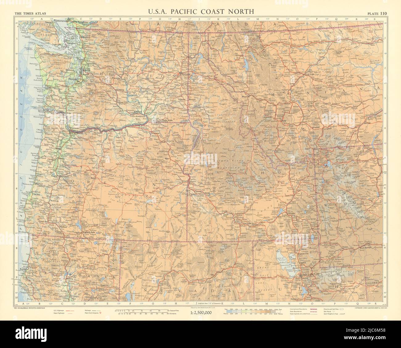 Washington oregon idaho map hi-res stock photography and images - Alamy