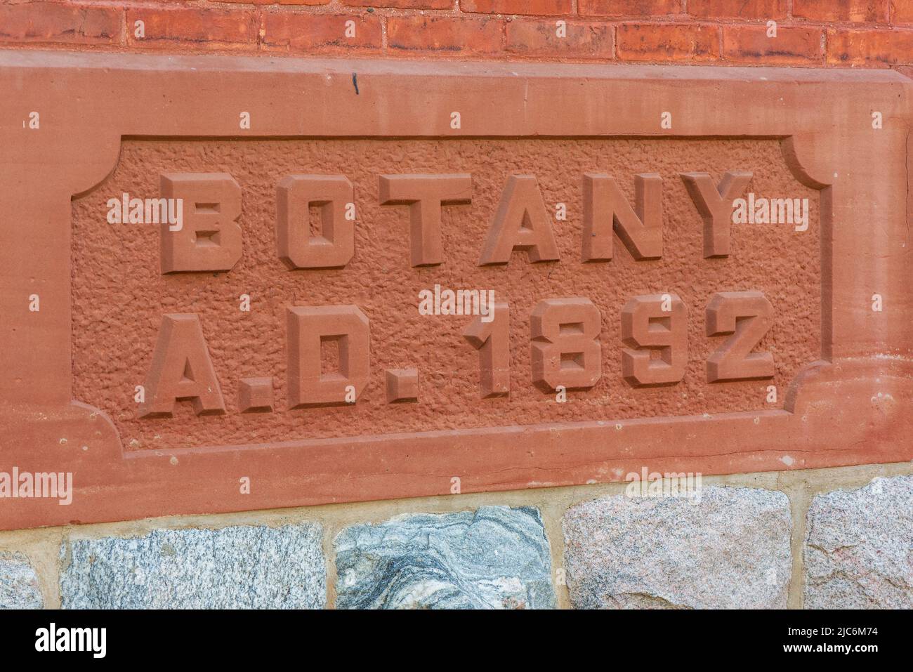 East Lansing MI - May 14, 2022: Masonry plague for the Old Botany ...