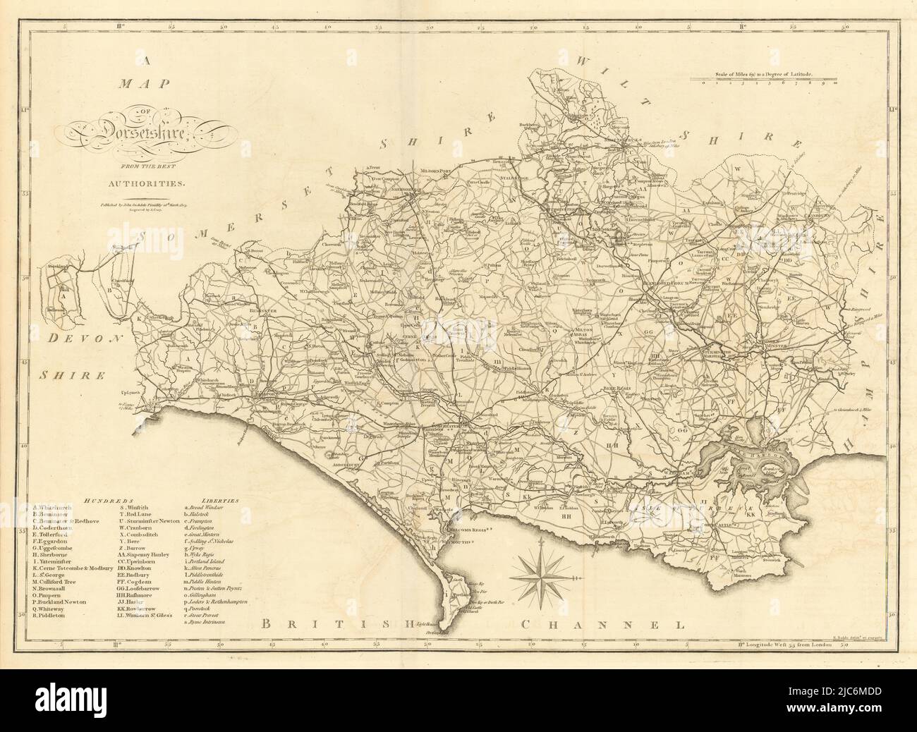 "A map of Dorsetshire from the best authorities". County map. CARY 1806 ...