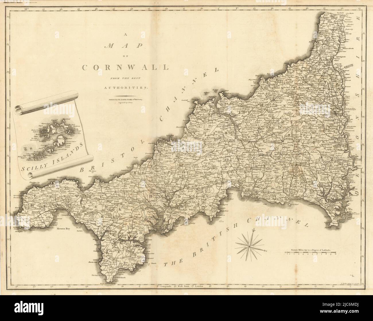 "A map of Cornwall from the best authorities". County map. CARY 1806 ...