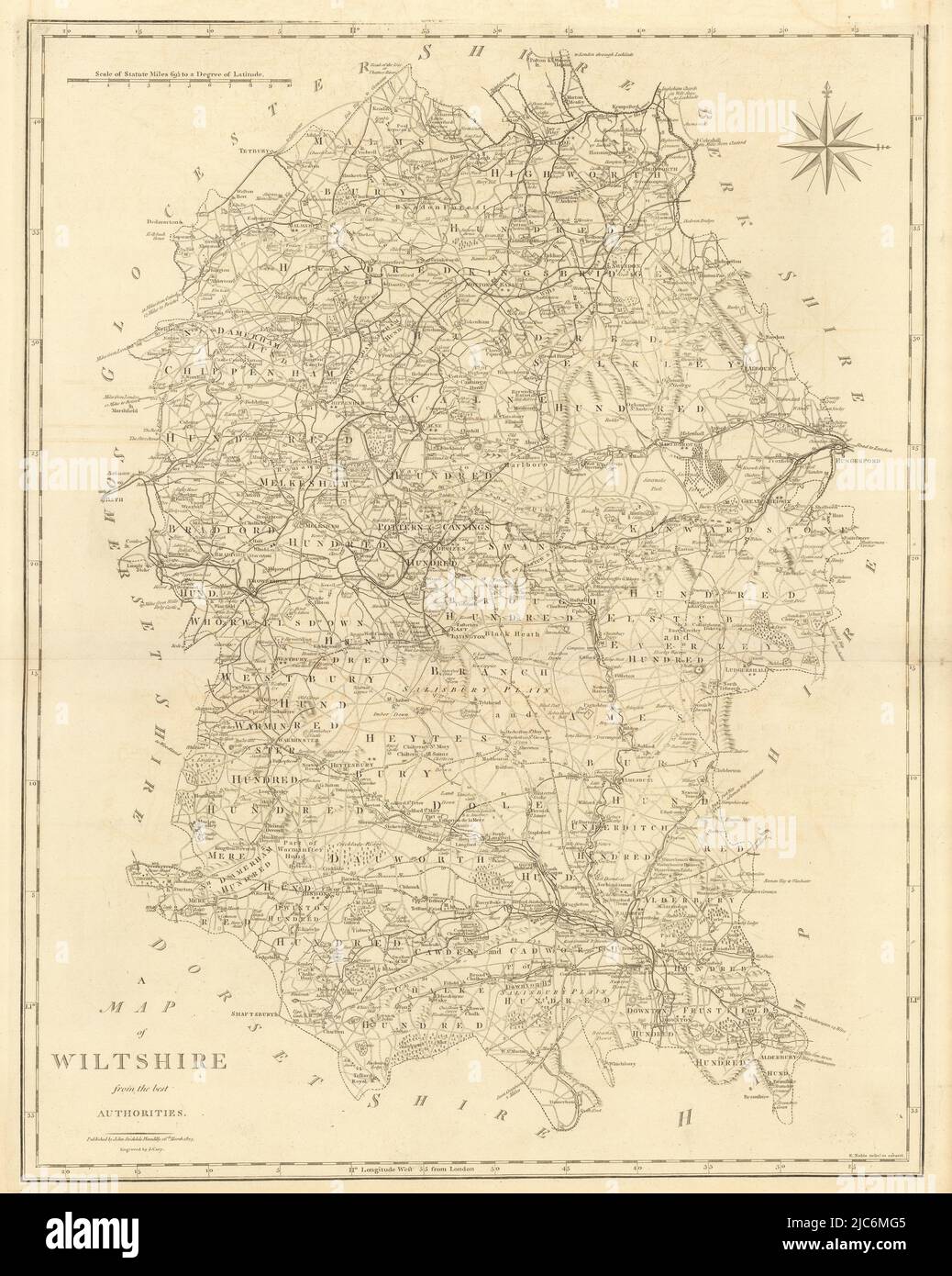 "A map of Wiltshire from the best authorities". County map. CARY 1806 ...