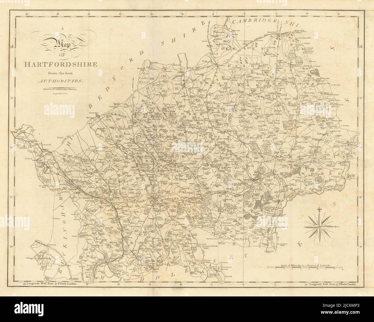 "Hartfordshire from the best authorities". Hertfordshire county map ...