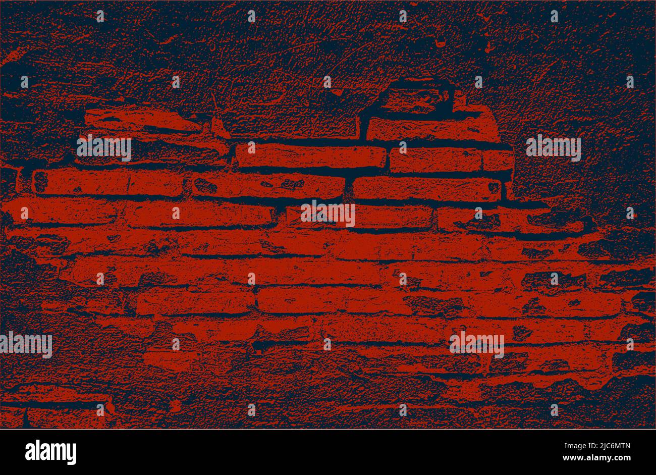 Distressed overlay texture of red old brick wall, grunge background ...