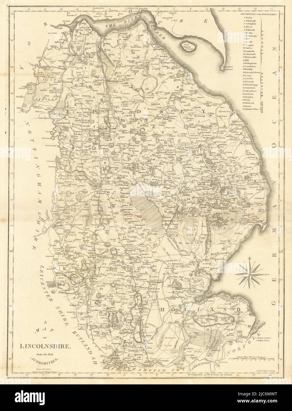 "A map of Lincolnshire from the best authorities". County map. CARY ...