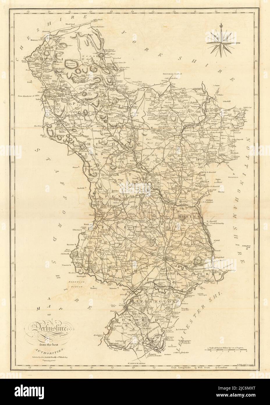 "A map of Derbyshire from the best authorities". County map. CARY 1806 ...
