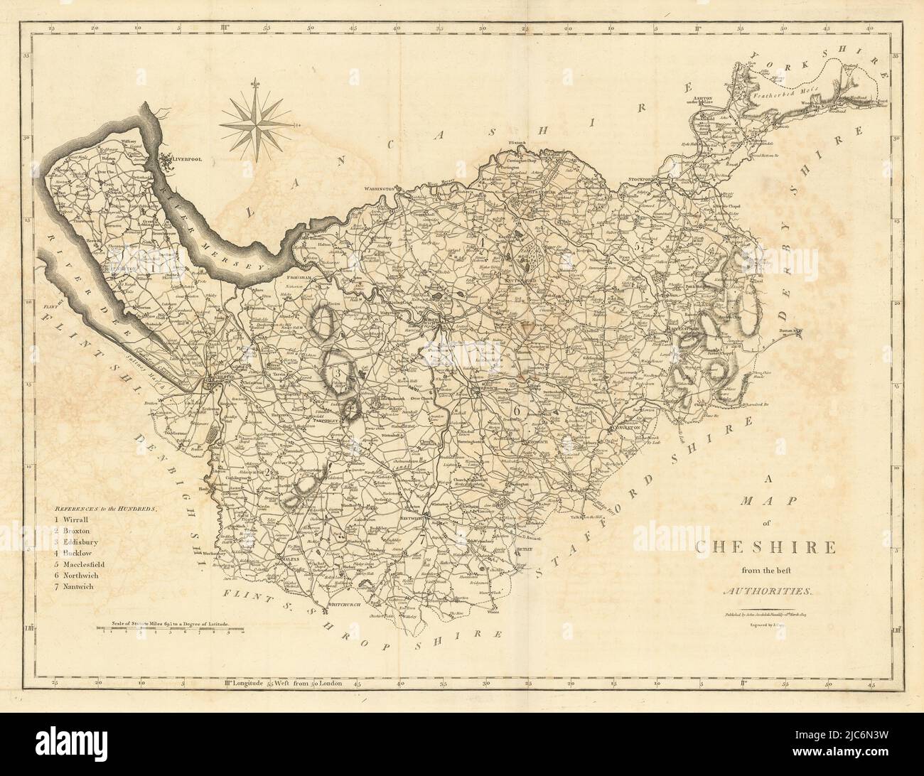 "A map of Cheshire from the best authorities". County map. CARY 1806 ...