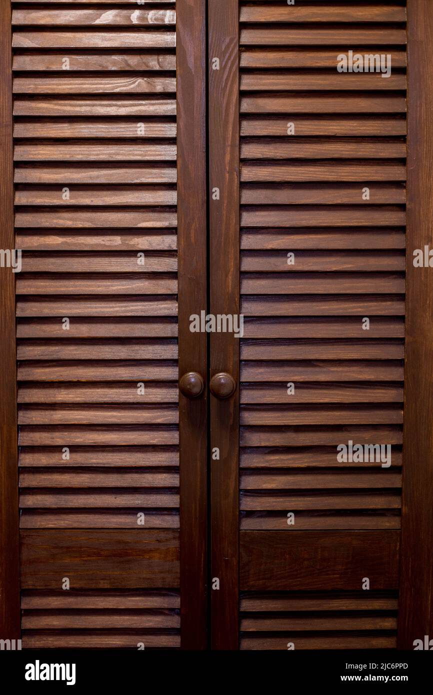 Wooden shutter door, wooden door with natural brown color and texture ...