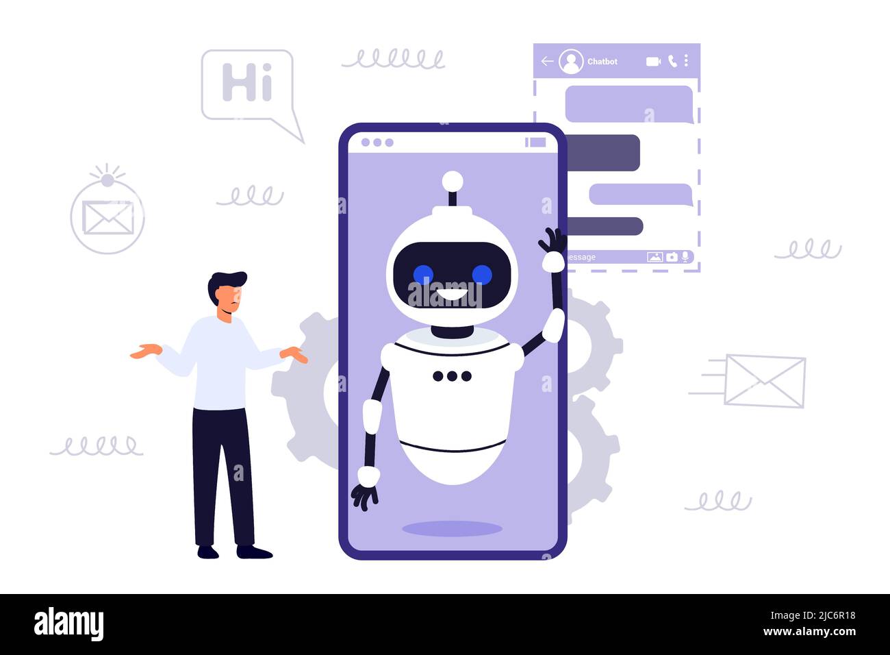 Chatbot AI robot assistant for user correspondence Simulated question or answer service ...
