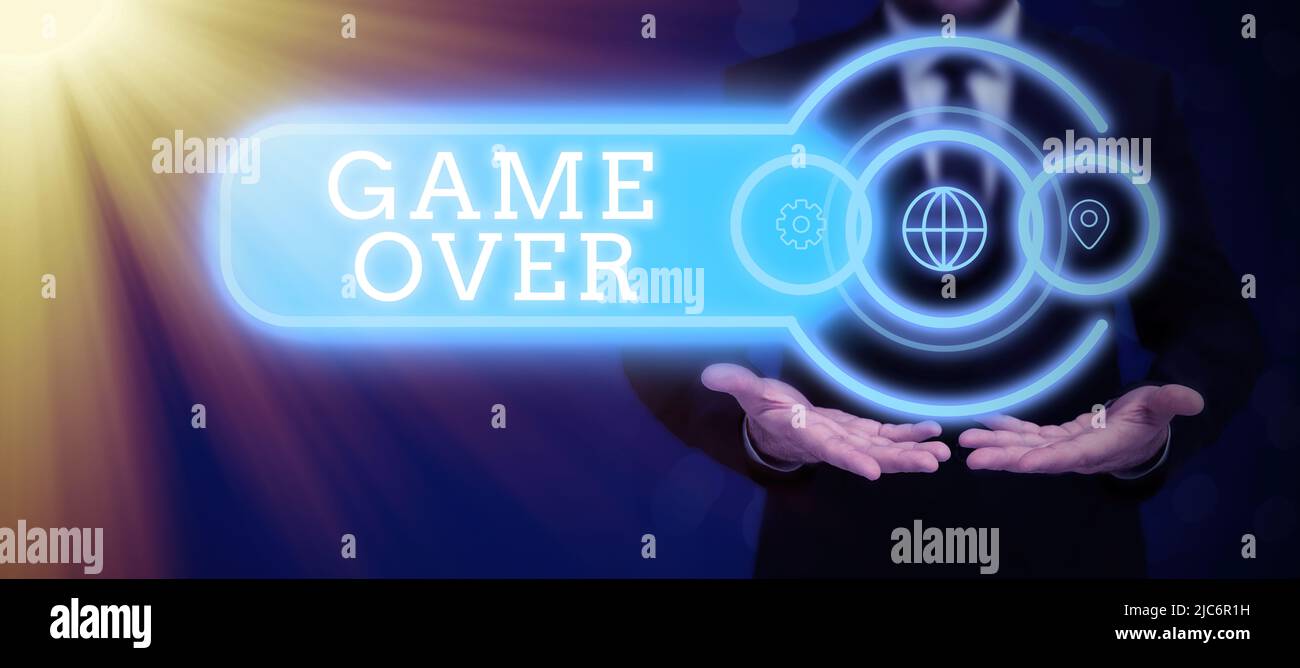 Conceptual display Game Over. Business approach A situation in a ...
