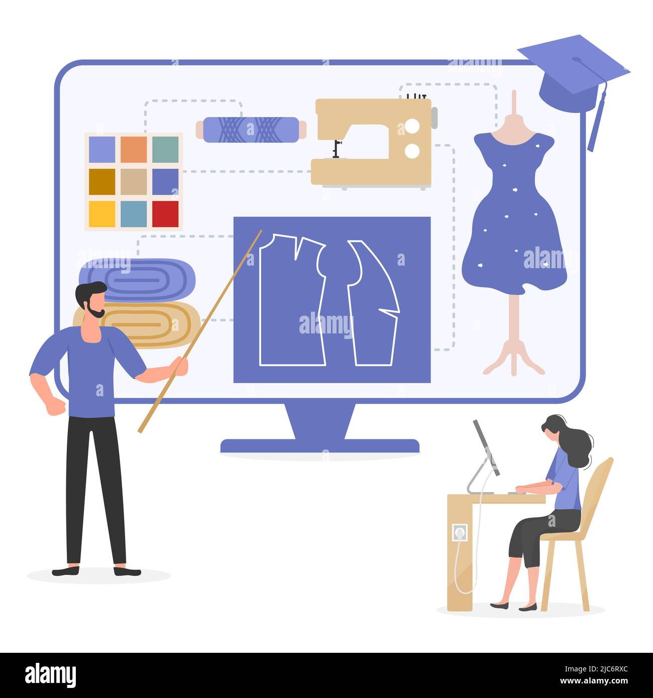 Sewing training school Stock Vector Images - Alamy