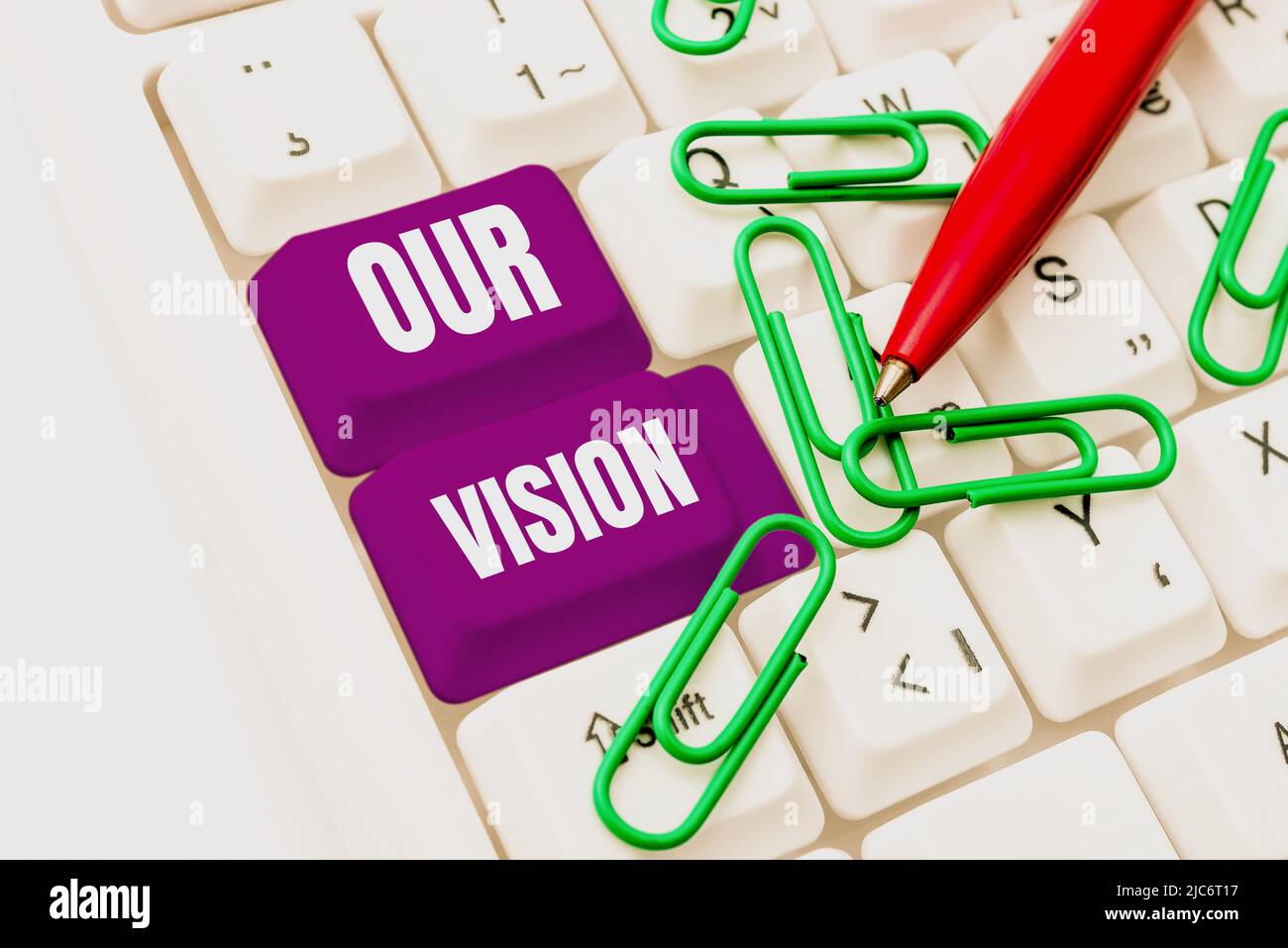 Handwriting text Our Vision. Business approach plan for next five to ...