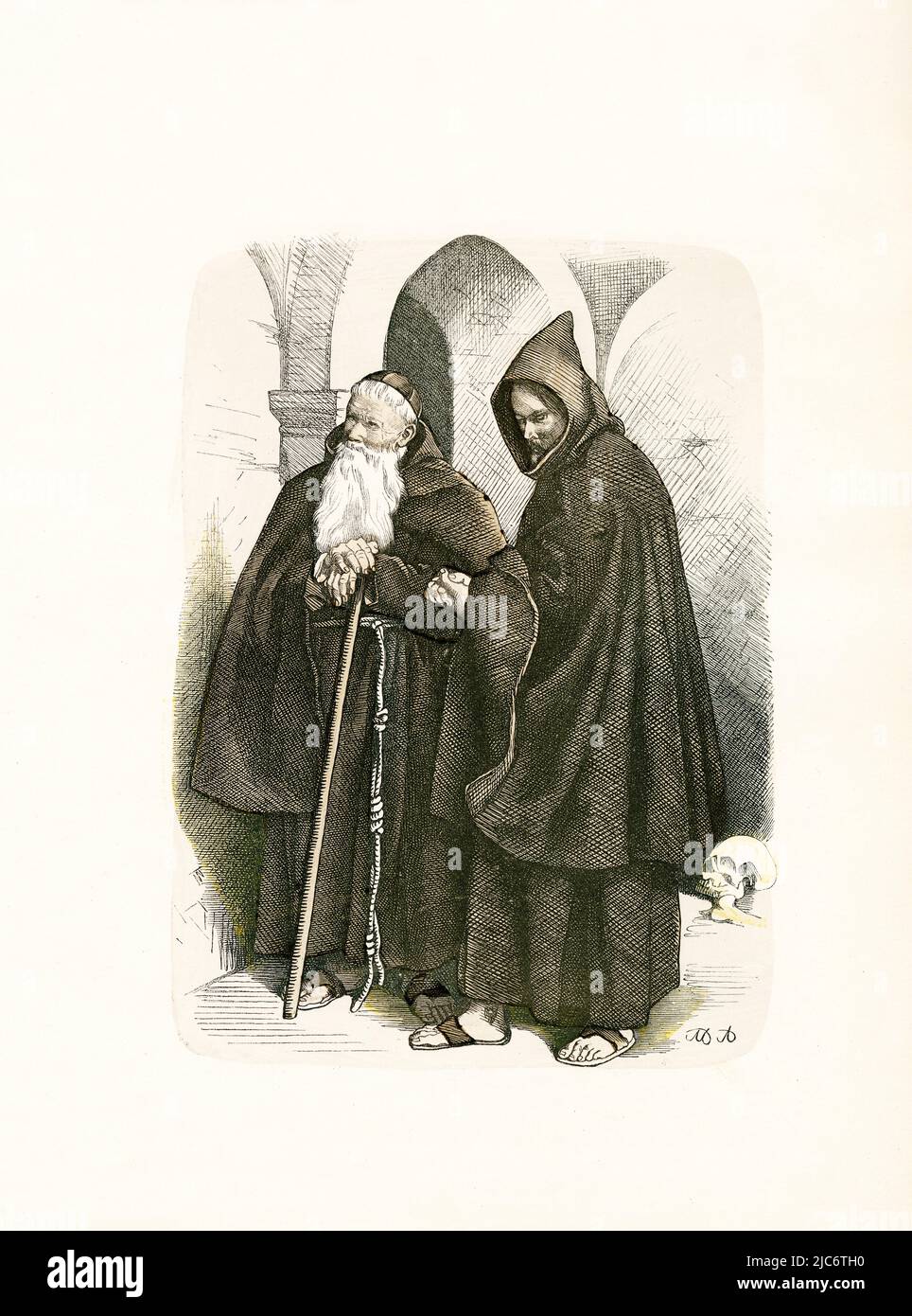 Capuchins, Monastic Religious Order, late 19th Century, Illustration ...
