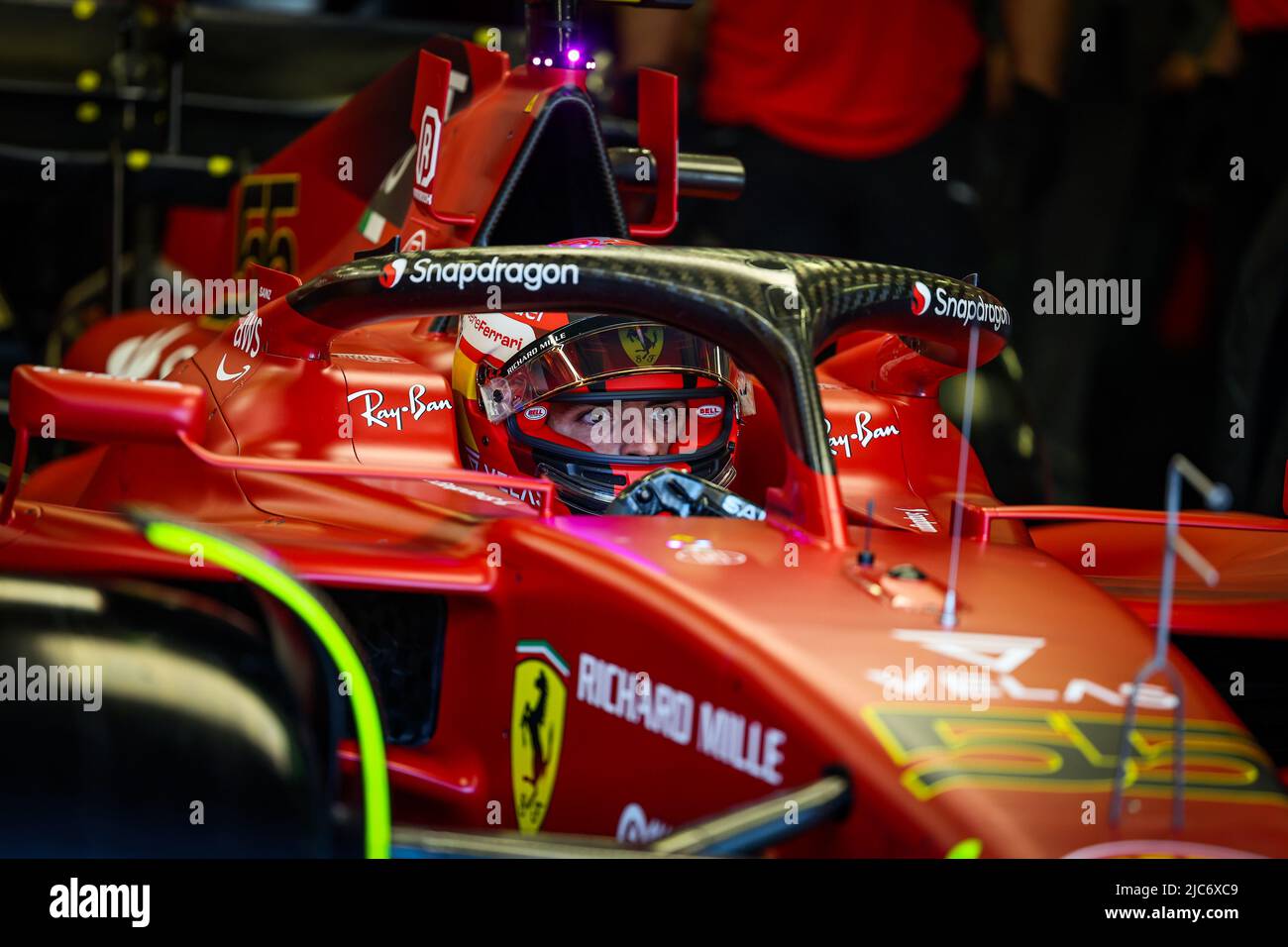 Baku, Azerbaijan. 10th June, 2022. SAINZ Carlos (spa), Scuderia Ferrari F1-75, portrait during ...