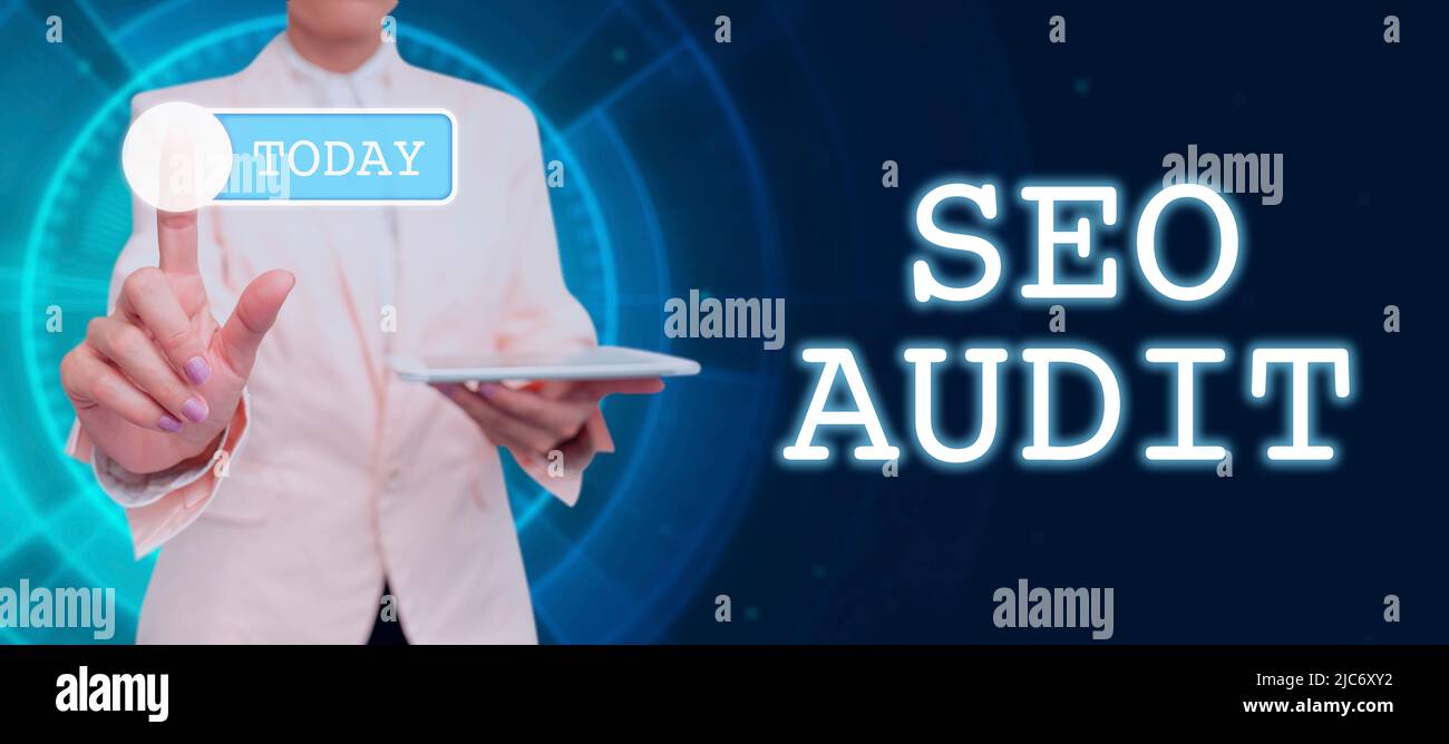 Text caption presenting Seo Audit. Concept meaning Search Engine ...