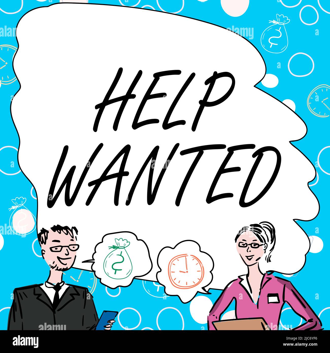 Conceptual caption Help Wanted. Internet Concept advertisement placed ...