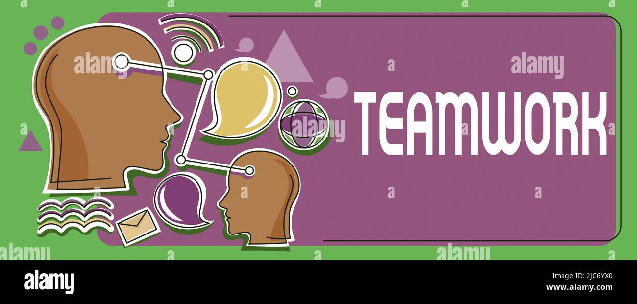 Sign displaying Teamwork. Internet Concept Group of showing who work ...